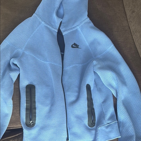 Nike | Shirts & Tops | Nike Tech Sky Blue Waffle Knit Jacket | Poshmark